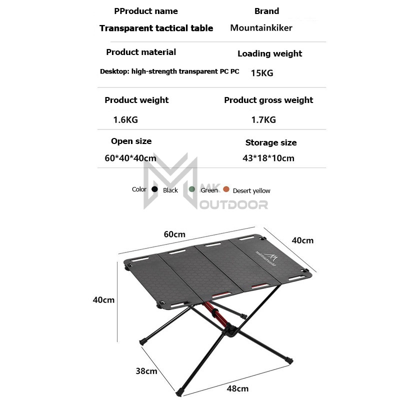 Mounthiker Outdoor camping aluminum alloy table light folding ...