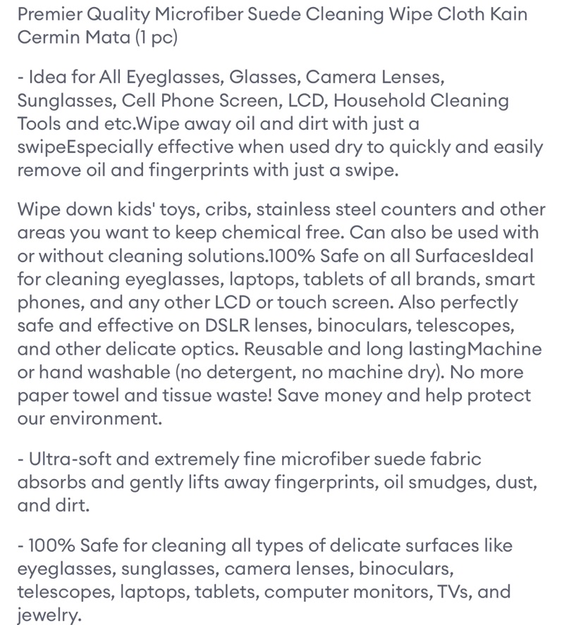 Premium Soft Microfiber Cloth for Spectacle Sunglasses Cloth Cleaning ...