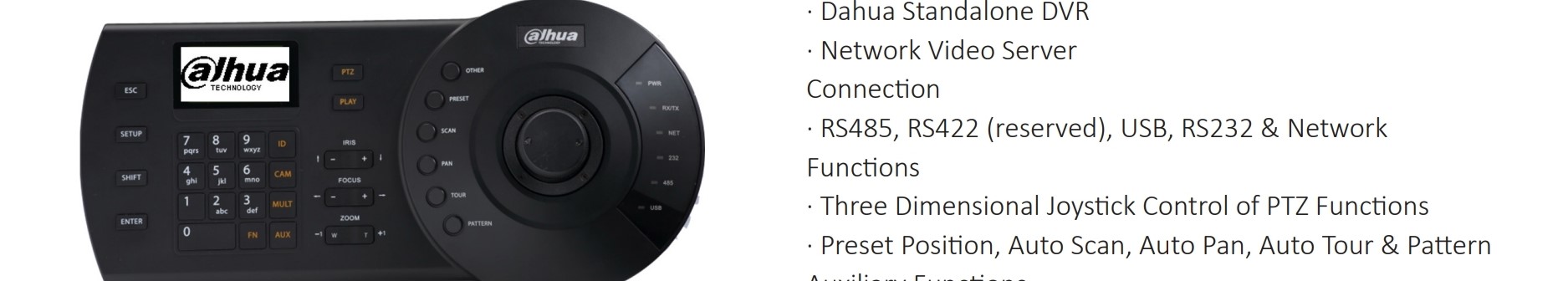 Dahua Network Keyboard with 3 Axis Joystick Control DVR NVR PTZ Camera ...