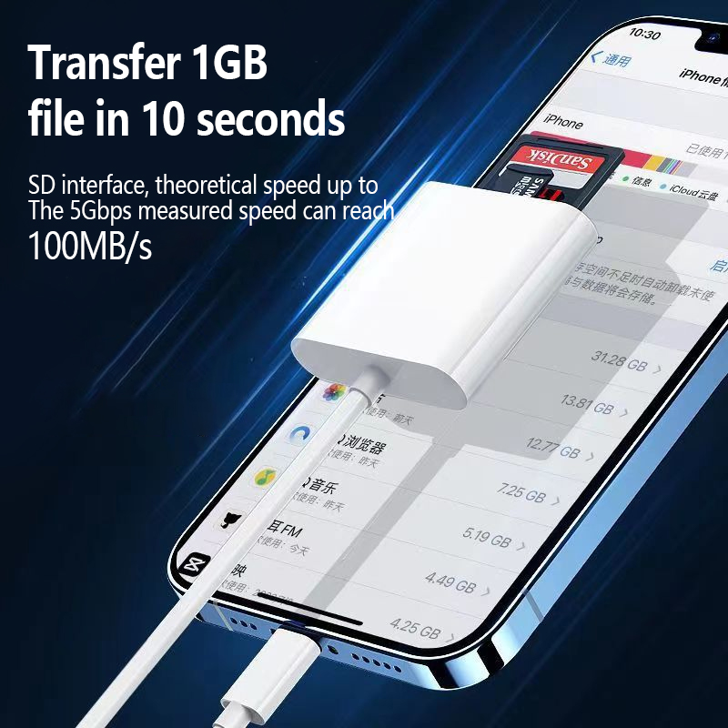 Portable 2 in 1 SD Card Reader For i-Phone i-Pad USB C To USB Camera ...