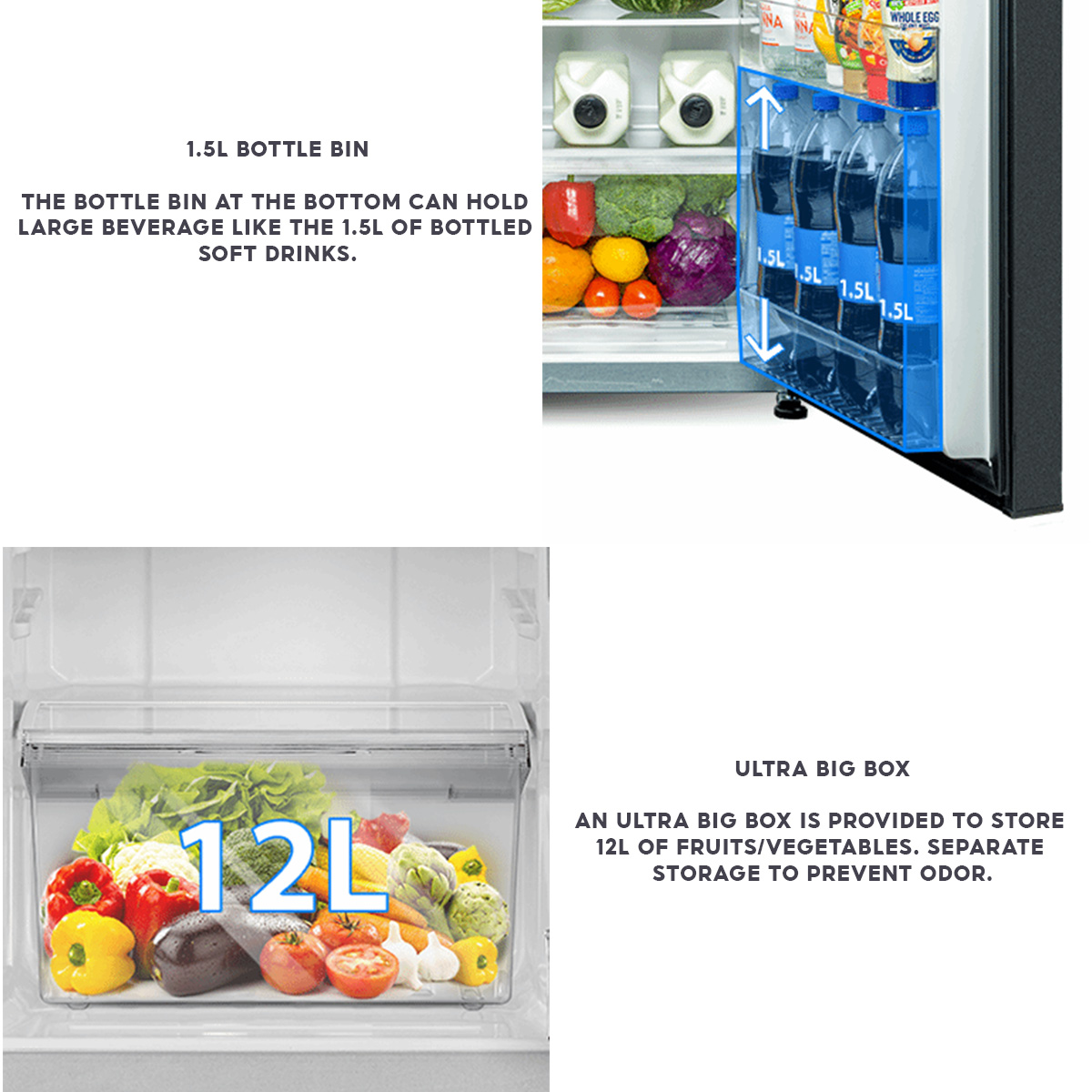 Toshiba 2 Doors Inverter Refrigerator - Urban Black (220L) GR-RT230WE ...