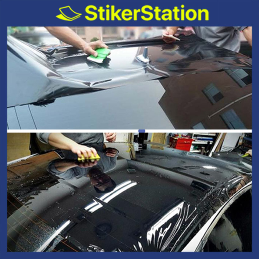 HIGH QUALITY GLOSS BLACK STICKER ( Roof Sticker Bonet Sticker / Fender ...