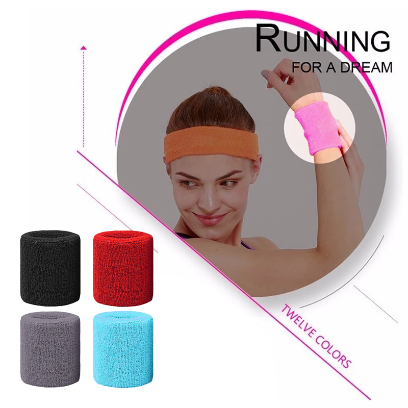 1Pc Sport Wristband Cotton Sweatband Hand Band Wrist Support Guards For ...