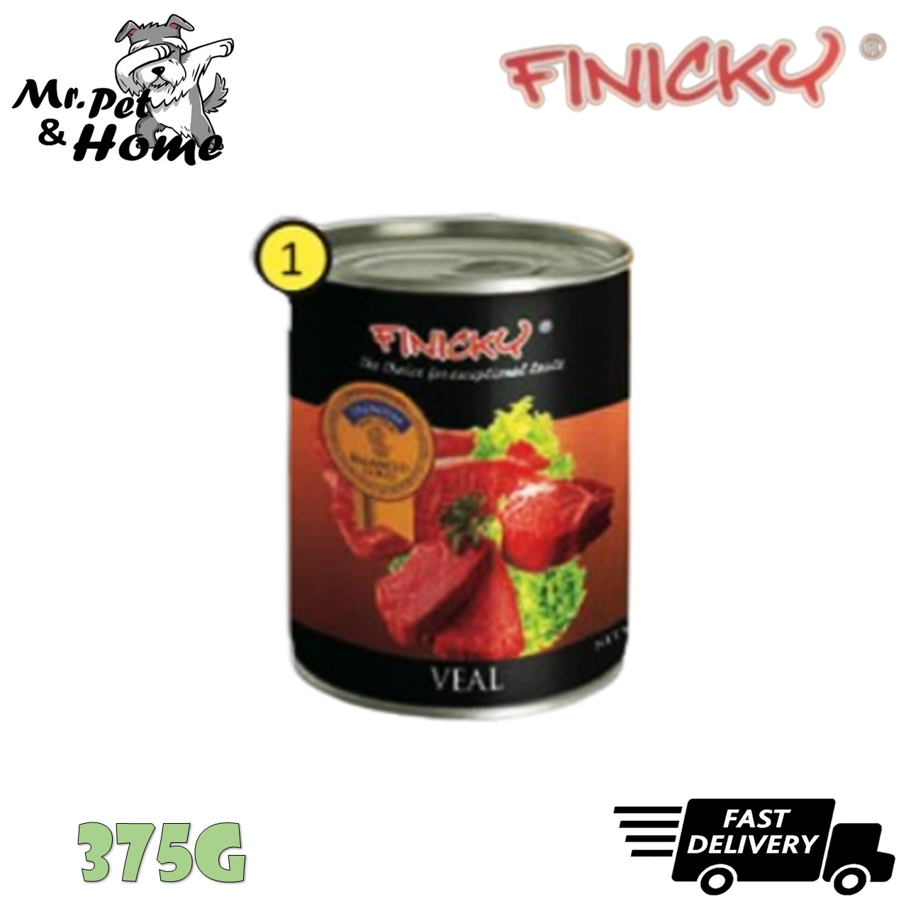Finicky Premium Dog Can Food 375g ( Veal , Lamb Rice , Chicken ...