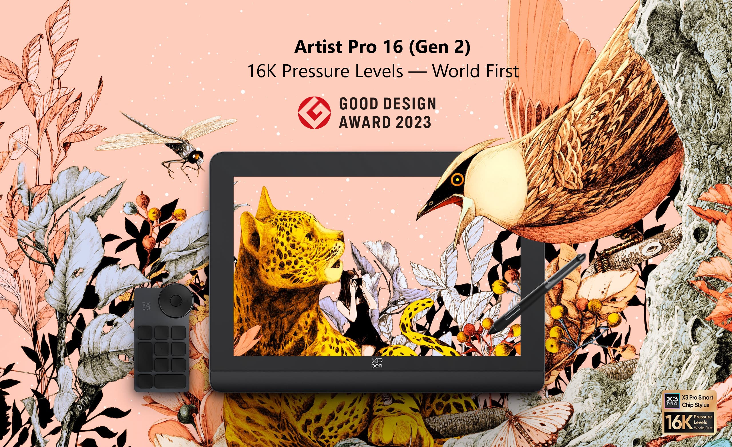 XP-Pen Artist 16 Pro (Gen 2) 15.6'' WQXGA IPS Display Drawing Tablet ...