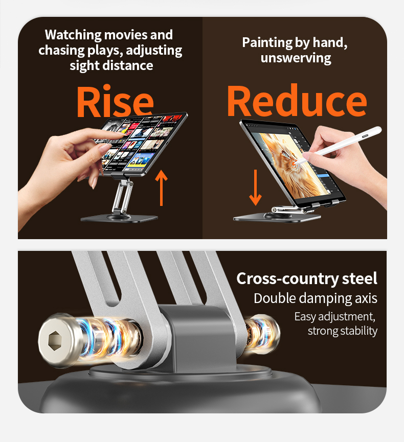 the Aryl™ Adjustable Steel Tablet Stand Holder with 360° Rotating Base ...