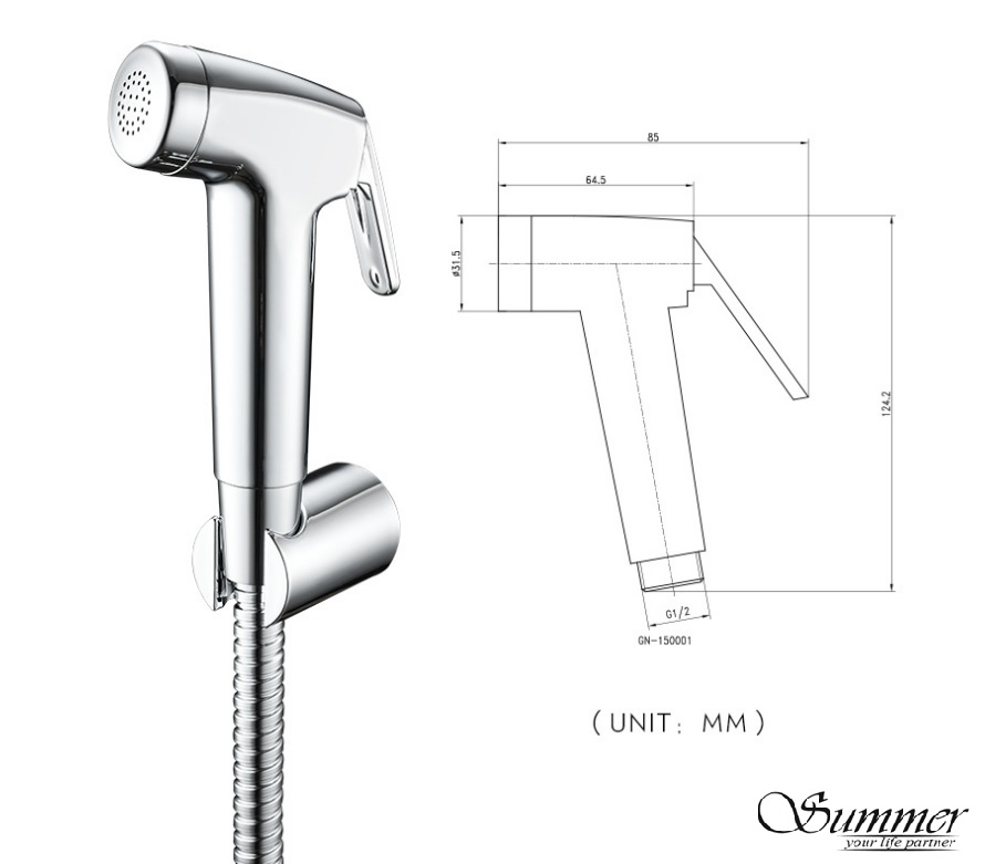 Full Set ABS Hand Bidet With Hose And Bracket Hand Spray (Anti Burst ...