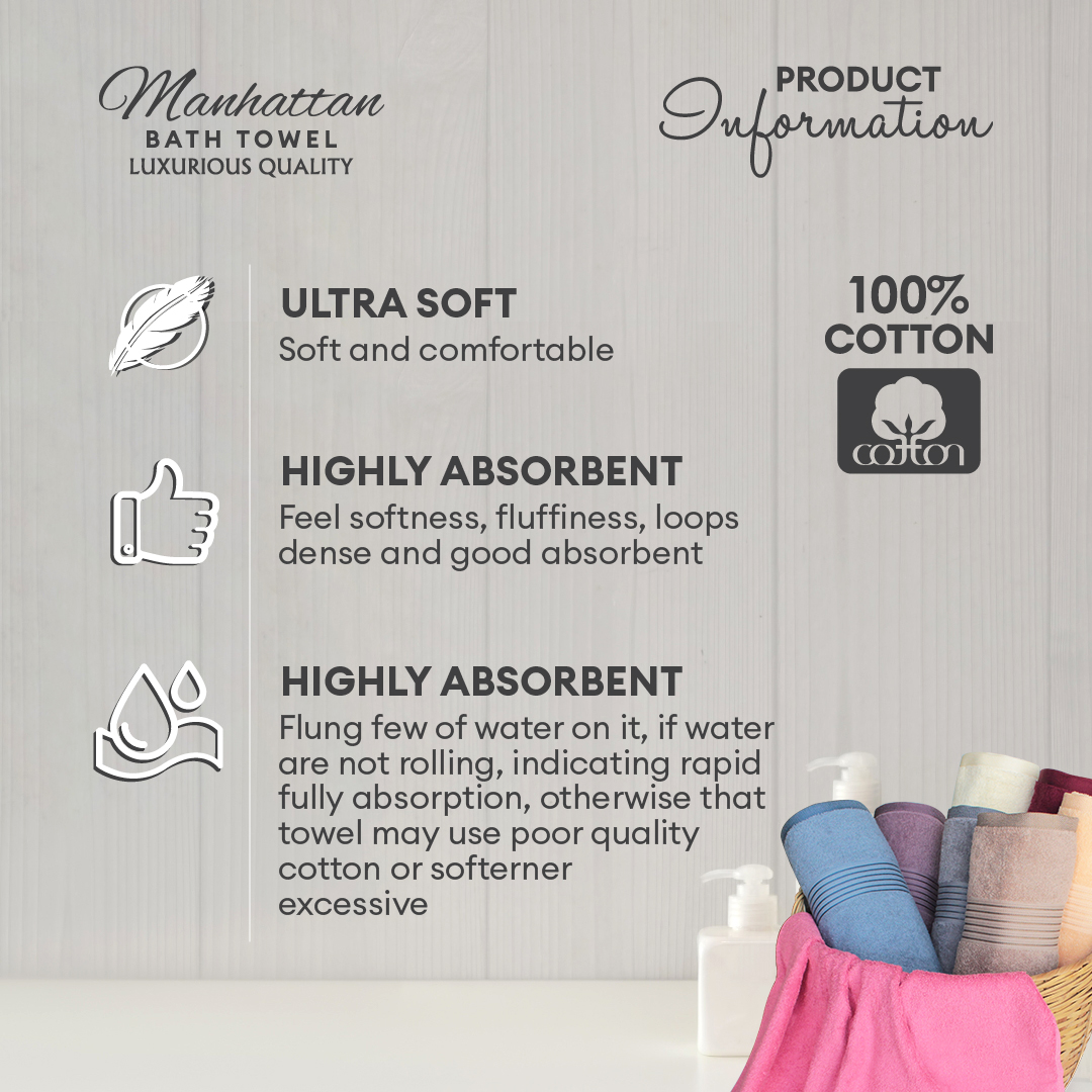 Jean Perry Manhattan Bath Towel [B3] 27 inches x 54 inches | Shopee ...