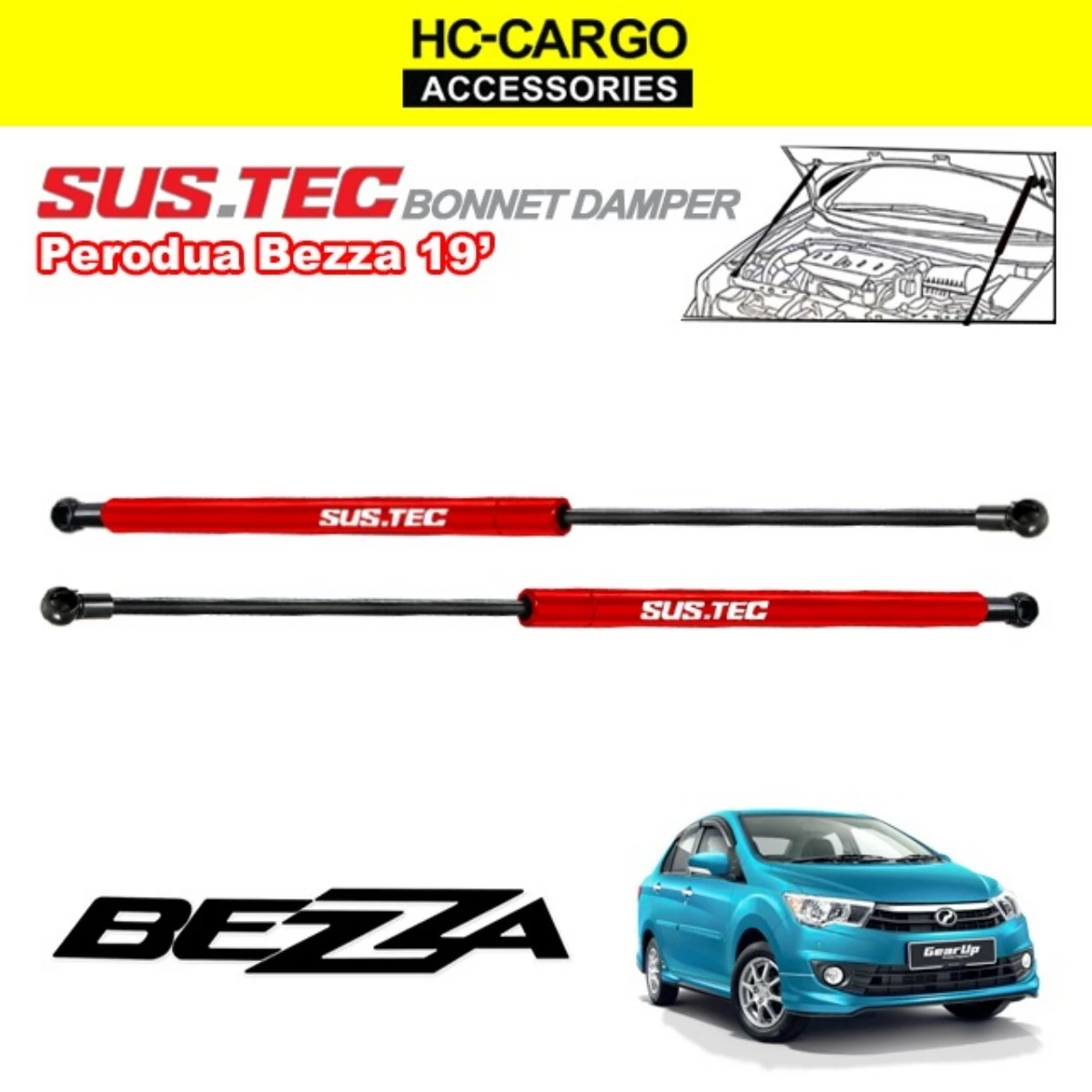 Perodua Bezza Sustec Front Hood Damper Bonnet Gas Lifter Bonnet ...