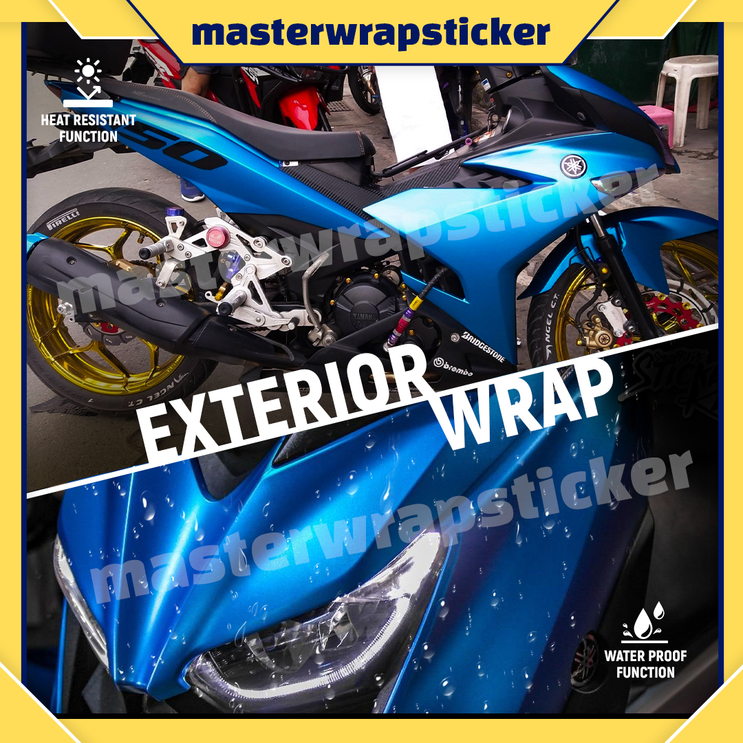 SATIN MATTE LIGHT BLUE STICKER MOTOR(152CM-90CM)stiker moto BIRU vinyl ...