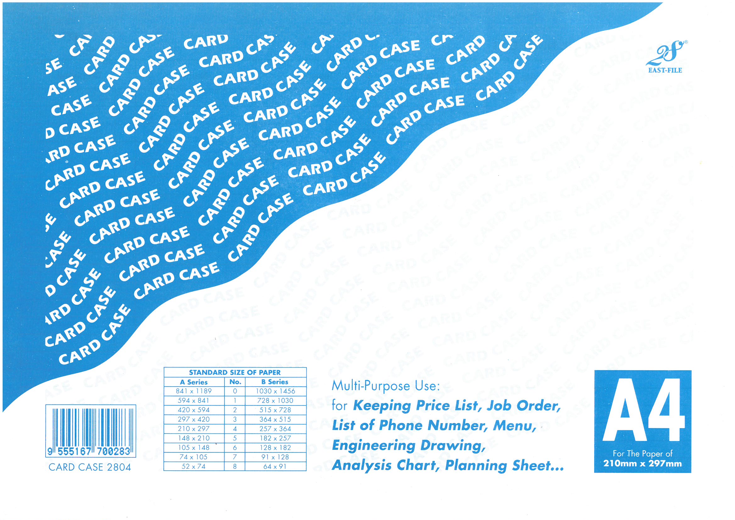 East-File A4 Hard Card Case Clear PVC 2803/04/05/06, Name Card Cover ...