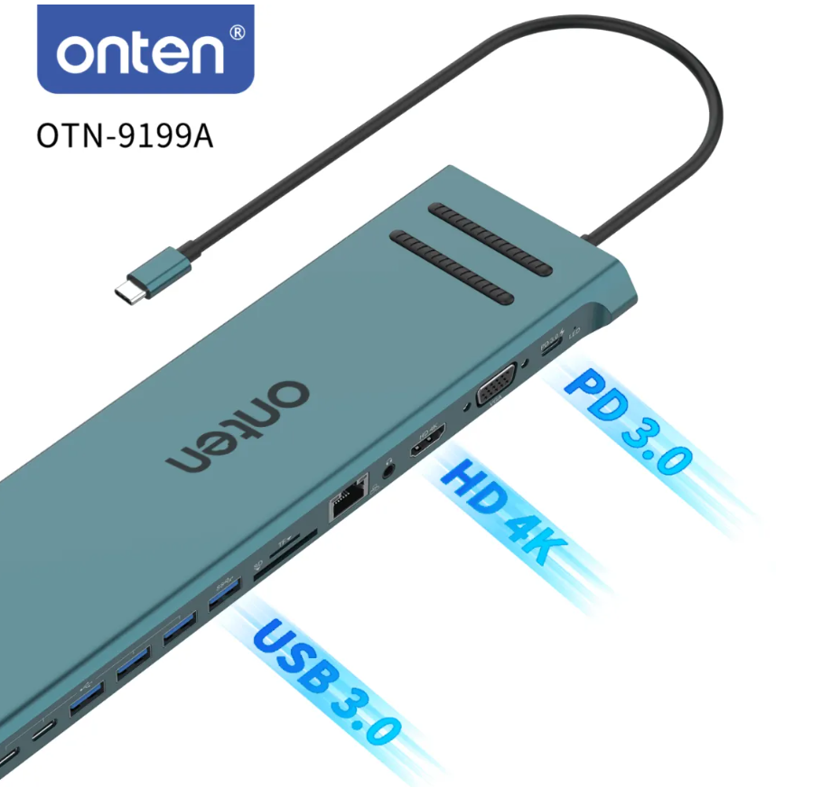 Onten 13 in 1 USB C Multi Function Docking Station USB C Network Hub ...