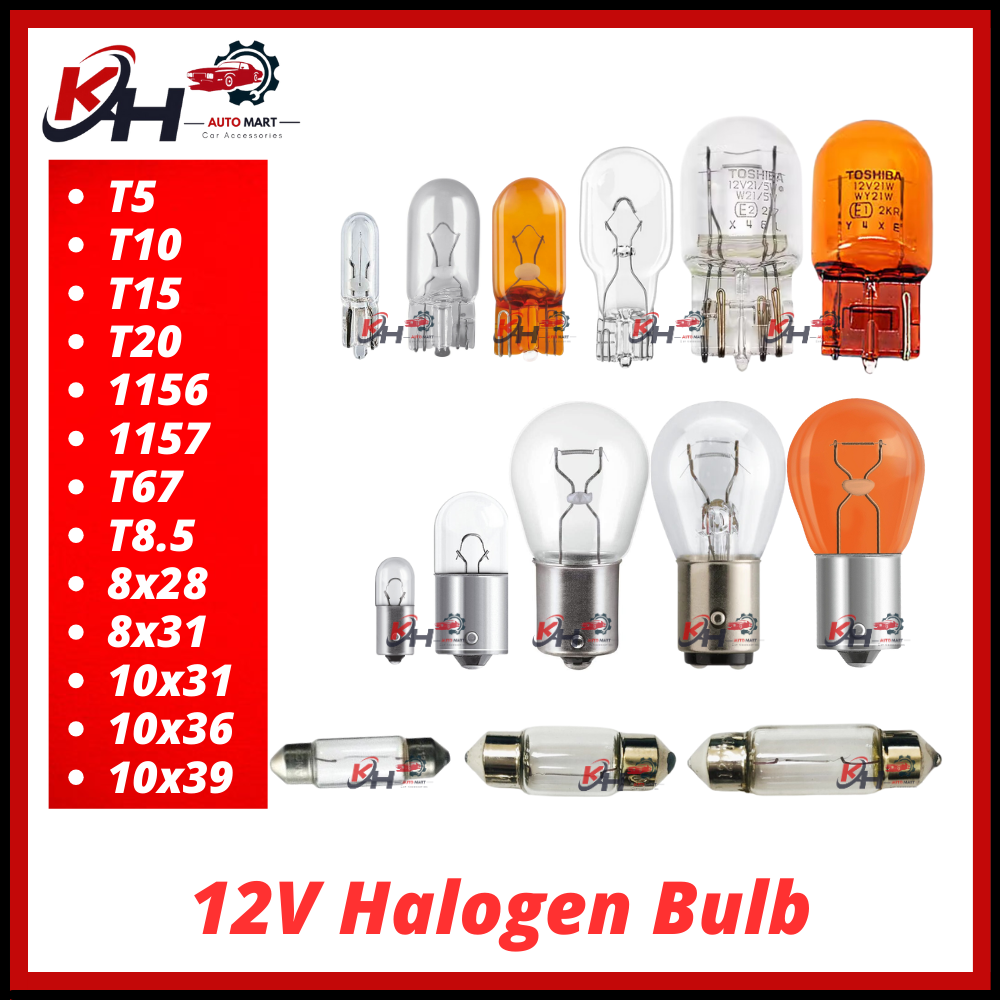 🔥12V🔥 HIGH QUALITY Car Halogen Bulb T5 T10 T15 T20 1156 1157 1141 1016 White Orange Brake ...