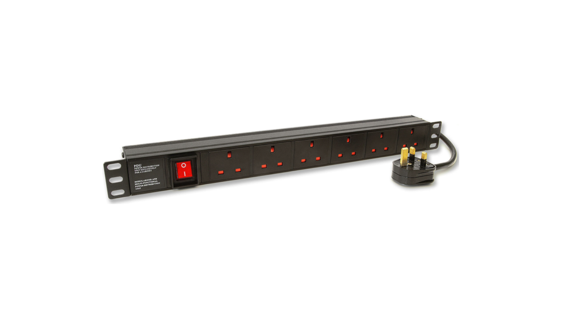 PDU Solid 6 Gang 19" 19 inch Server Rack Mount Power Distribution Unit ...