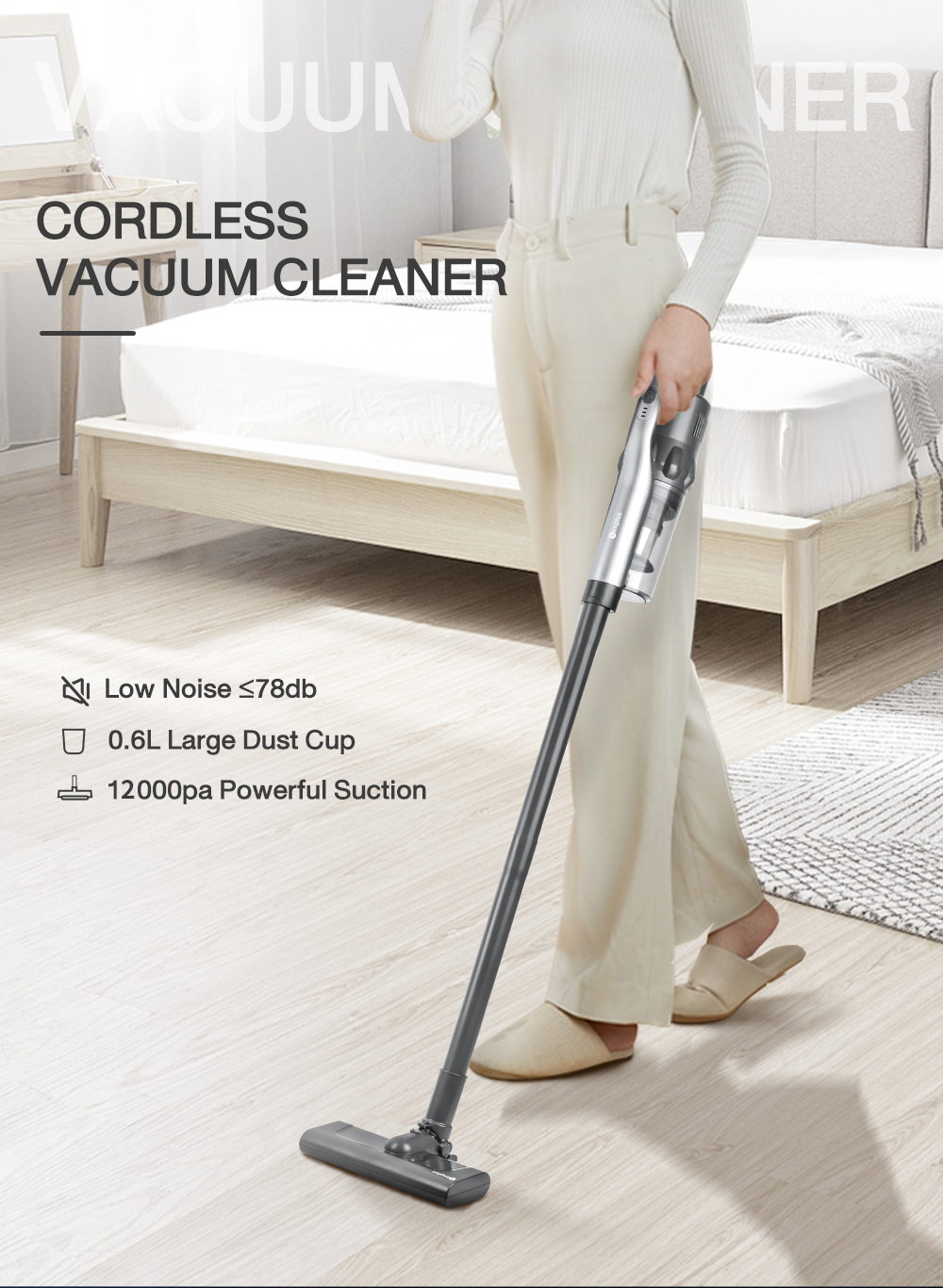 Simplus Vacuum Cleaner Sets with 3 Filters Cordless 12000pa 0.6L ...