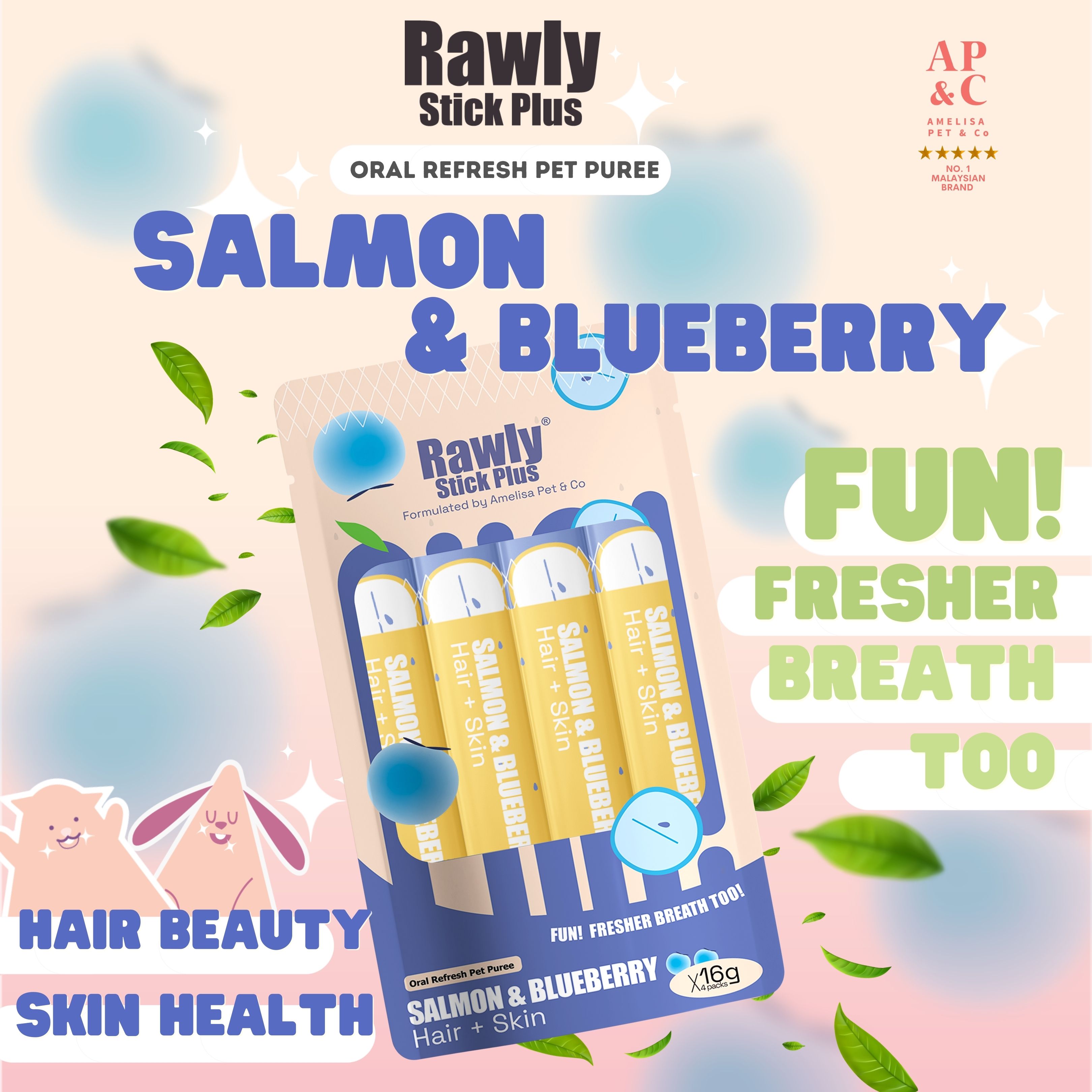 Amelisa Pet & Co. Rawly Stick Plus Oral Refresh Pet Puree | Shopee Malaysia