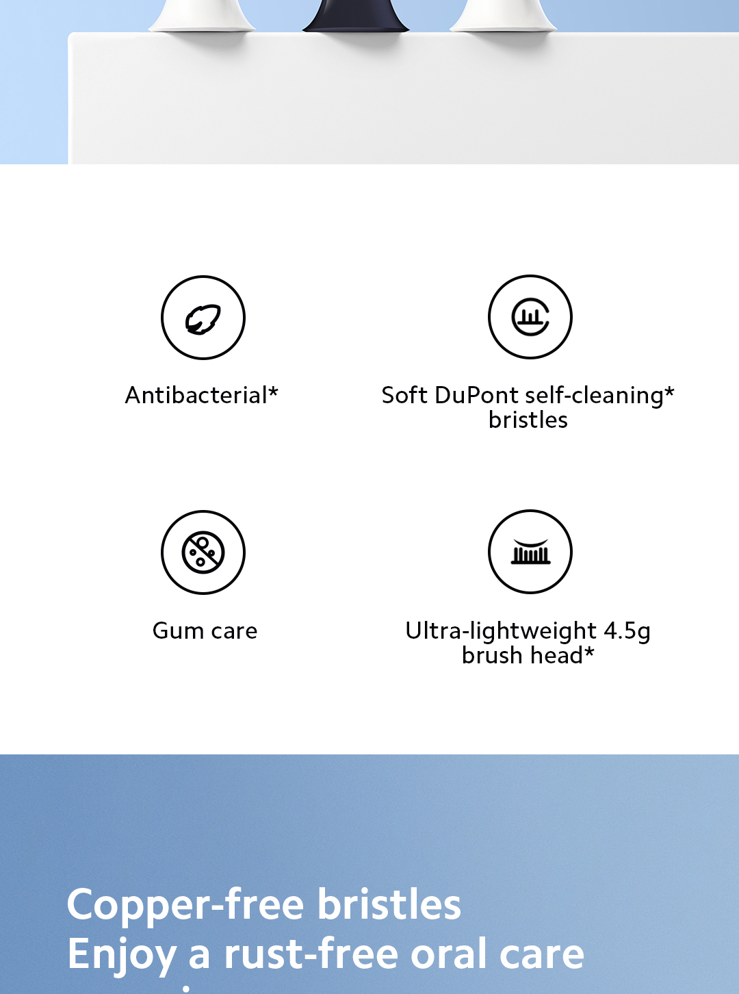 Xiaomi Electric Toothbrush T302 Replacement Heads 3-pack | Shopee Malaysia