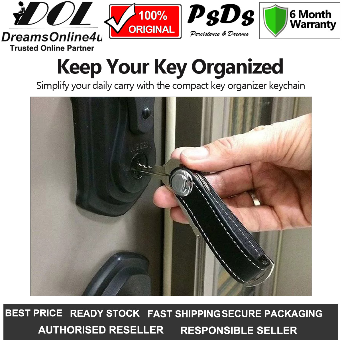 Layzhens Leather Strap Stainless Steel Smart Pocket Key Holder ...