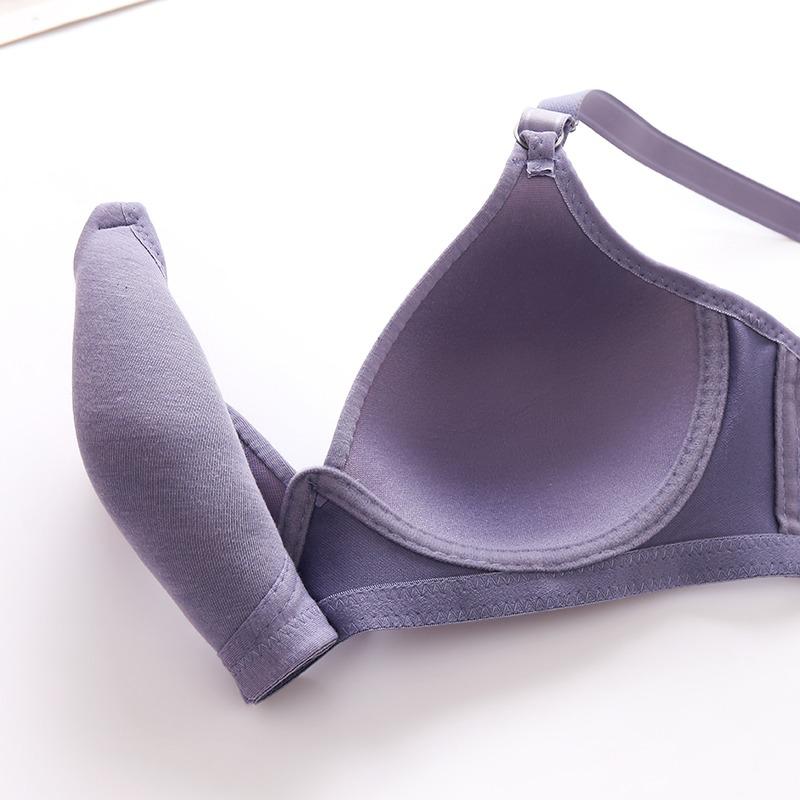 Women Bra Push Up 36-42 AB Cup Wireless Non Wired Full Cup Cotton Plain ...