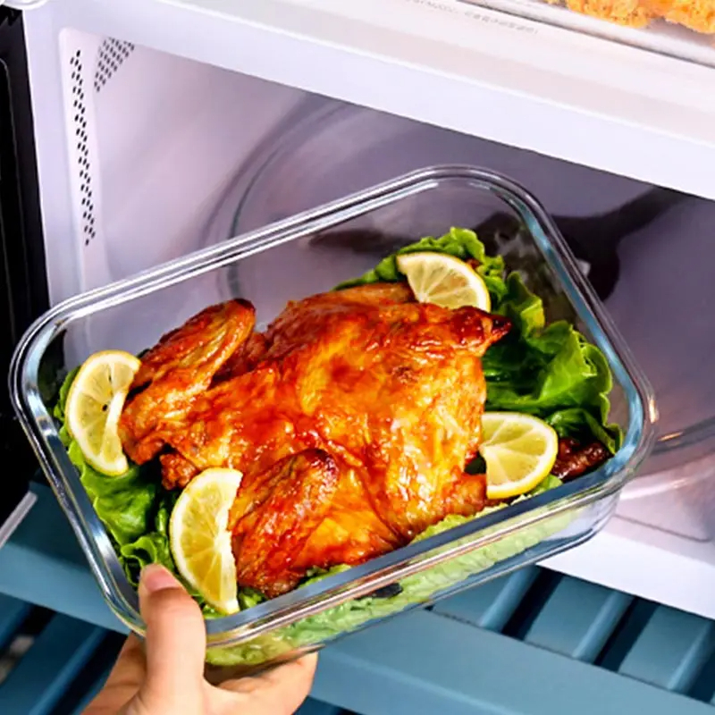 3Pcs/set Glass Microwave Lunch Box Heat Resistant Storage Container ...