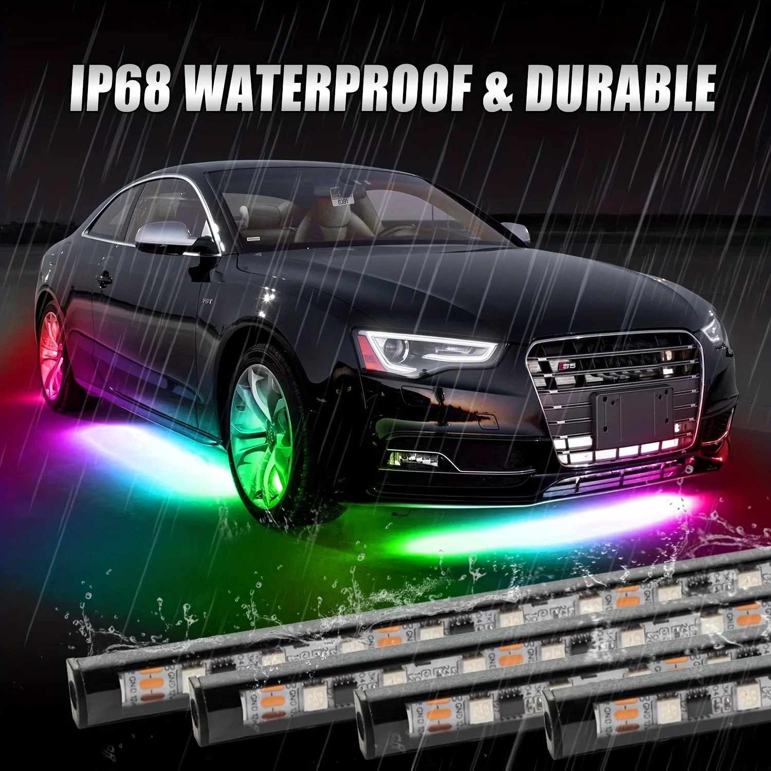 【New Start Scan】2 IN 1 App+Remote RGBIC LED Car Underglow Lights Strip ...