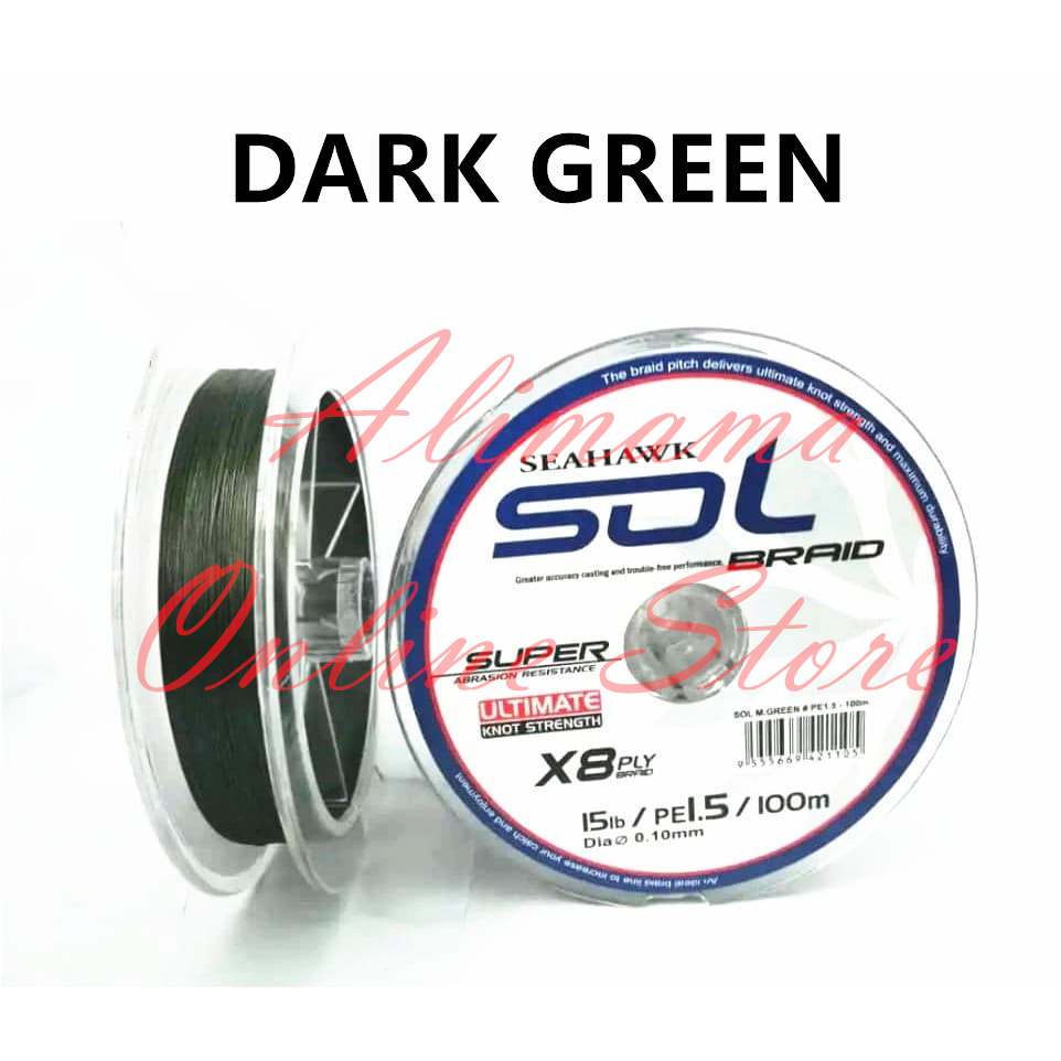 SEAHAWK 100M SOL BRAID X8 PLY FISHING LINE PINK / VERMILLION RED / DARK ...