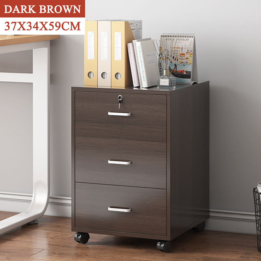 HOMELAND P106D Office Mobile Pedestal File Cabinet with Wheels Drawers ...