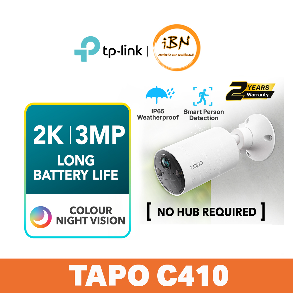 TP-Link 2K/3MP Tapo C410 Smart Wire-Free Indoor/Outdoor Security CCTV ...