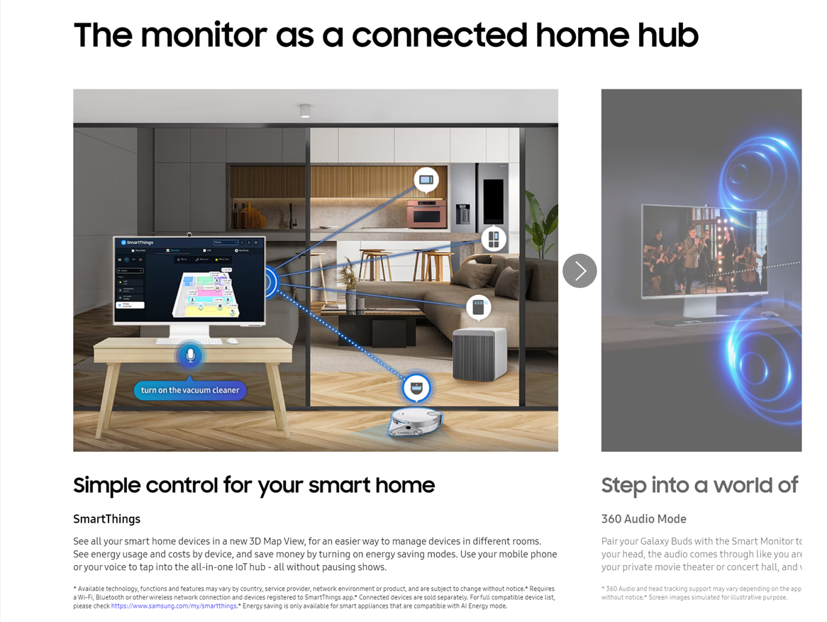 Samsung 32" M8 M80C (WHITE) Smart Monitor 4K UHD HDR10/SLIMFIT CAMERA ...