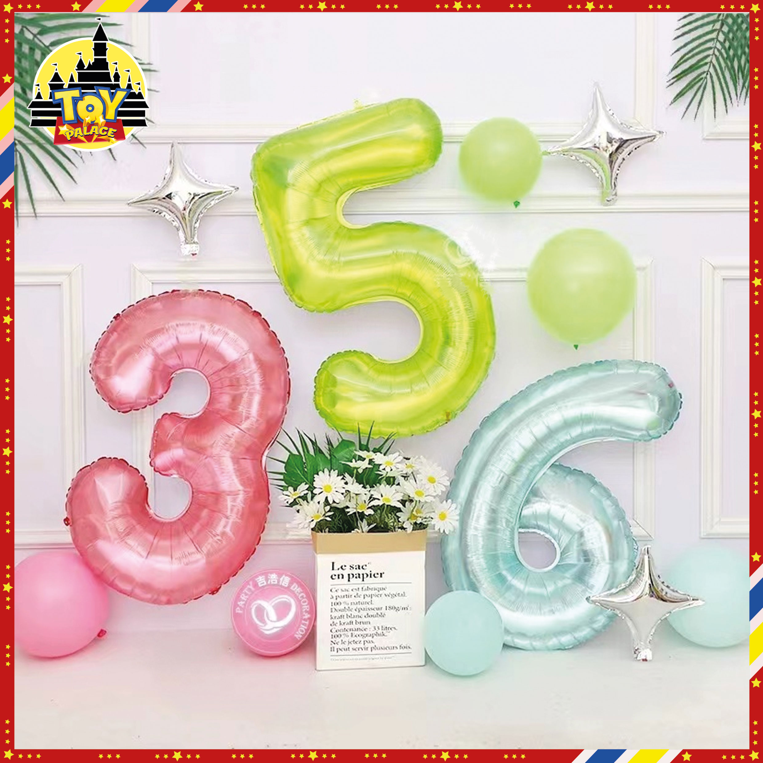 32 inch Number Crystal Blue Balloons Foil Birthday Party | Shopee Malaysia