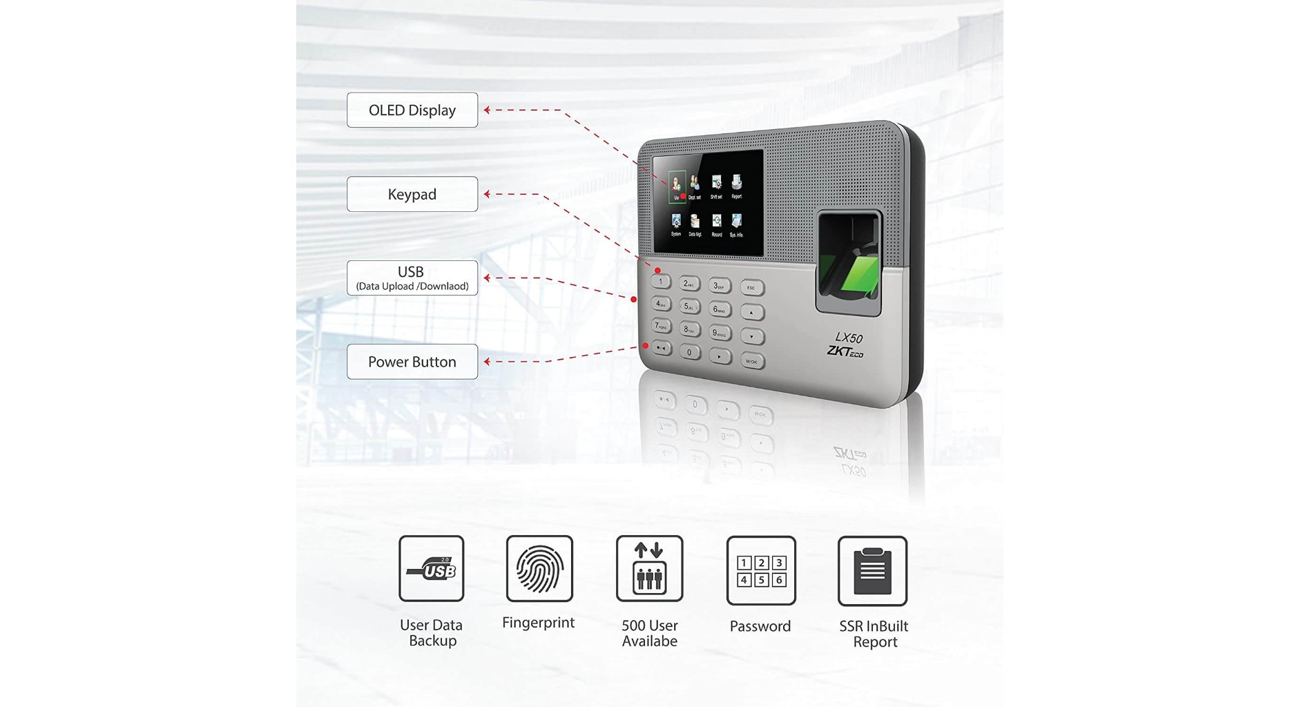 ZKTeco Fingerprint Standalone Time Attendance Terminal USB Data Output ... ZKTeco Fingerprint Standalone Time Attendance Terminal USB Data Output ...