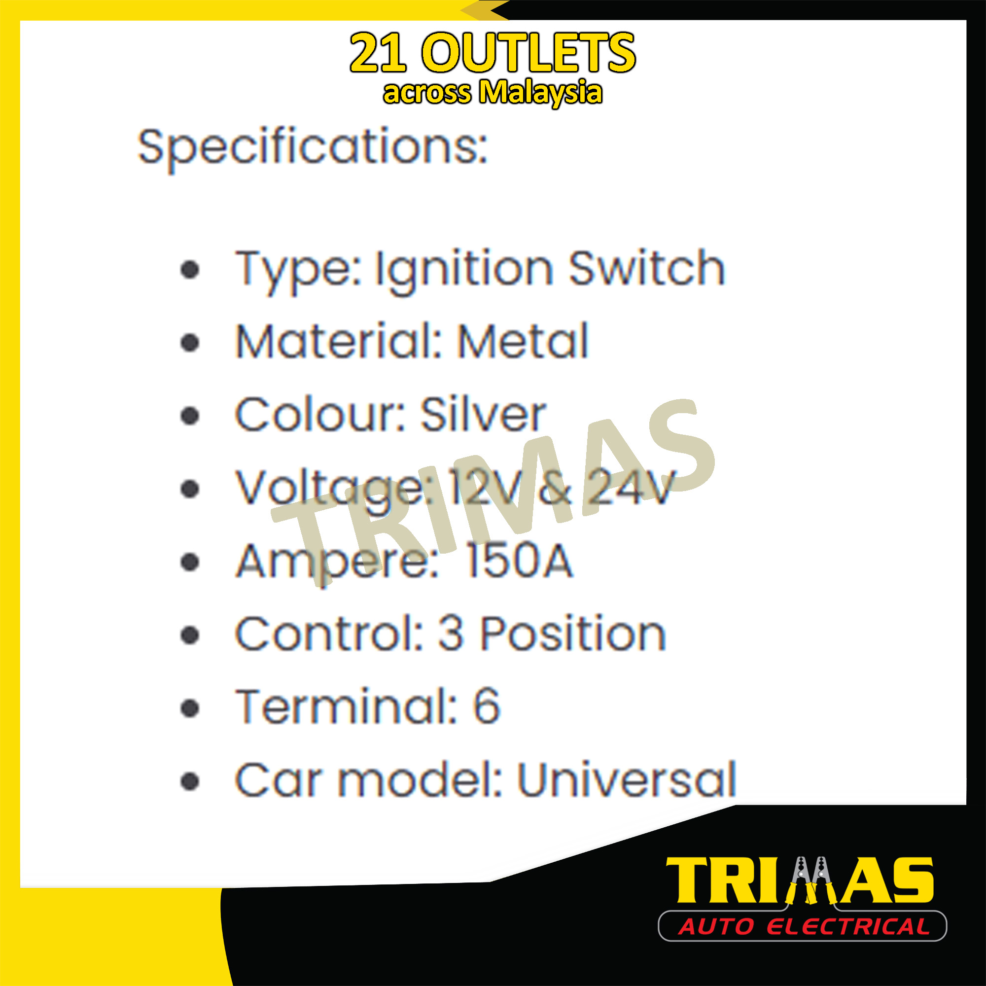 Original Epina Denki Ignition Starter Switch Van Lorry Truck Trailer Boat EN513000 SS54-3 ...