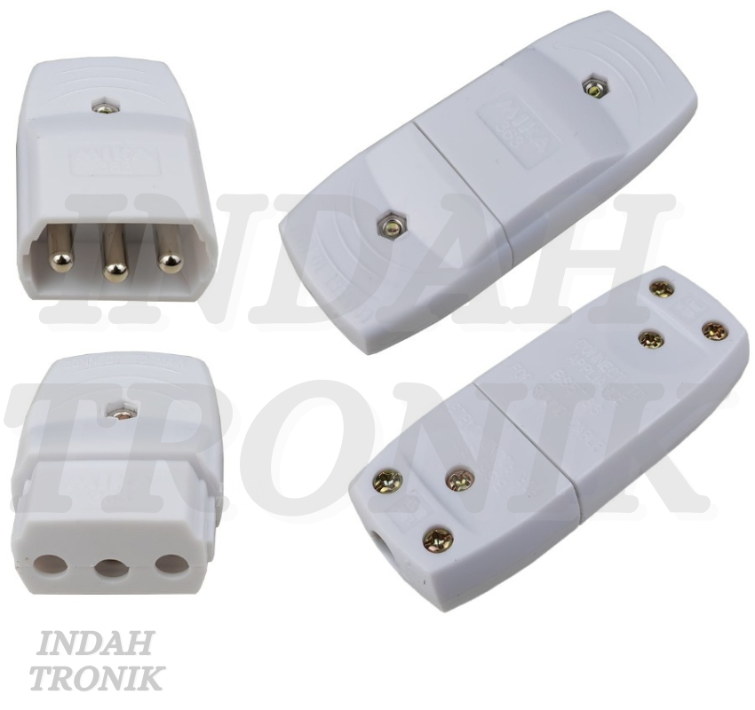 MIKA 16A 250VAC Max. Load 16A 3 Pin Plug & Socket Connector - MIKA-363 ...