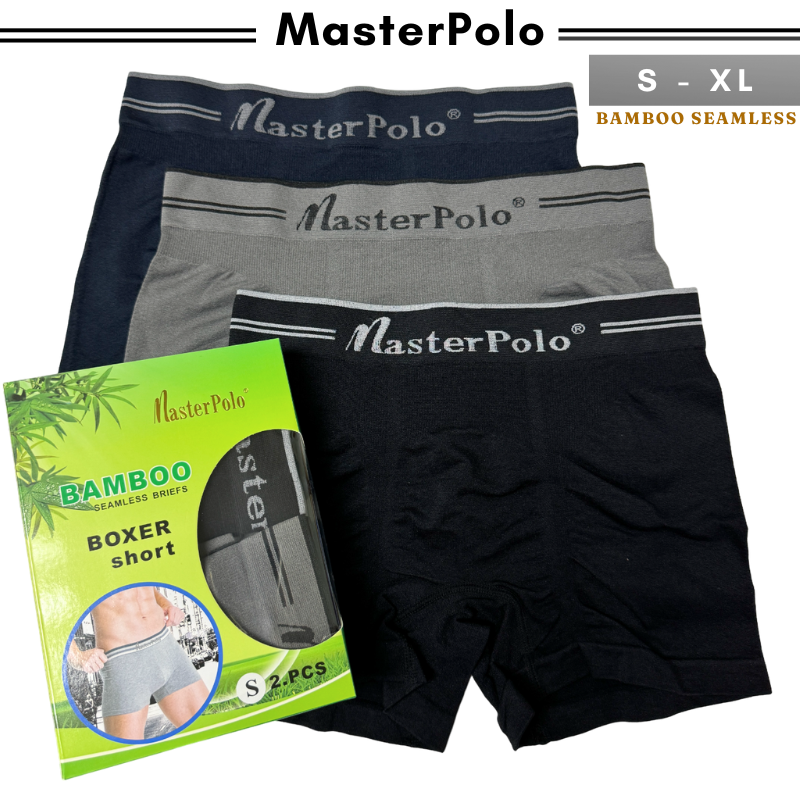 (2 Pcs) Bamboo Seamless Premium Boxer Men Boxers Seluar Dalam Lelaki ...