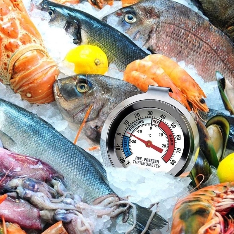 Refrigerator Freezer Thermometer Fridge DIAL Type Stainless Steel Hang ...