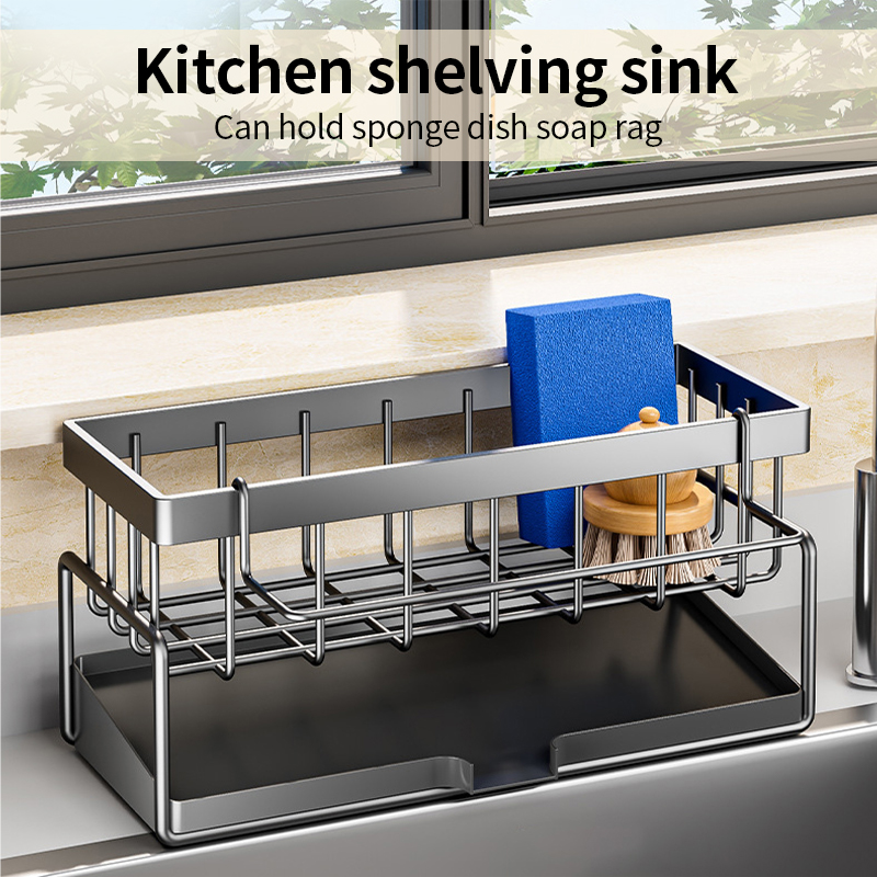 Kitchen Faucet Sink Drain Rack Sponge Holder Rack Kitchen Organizer ...