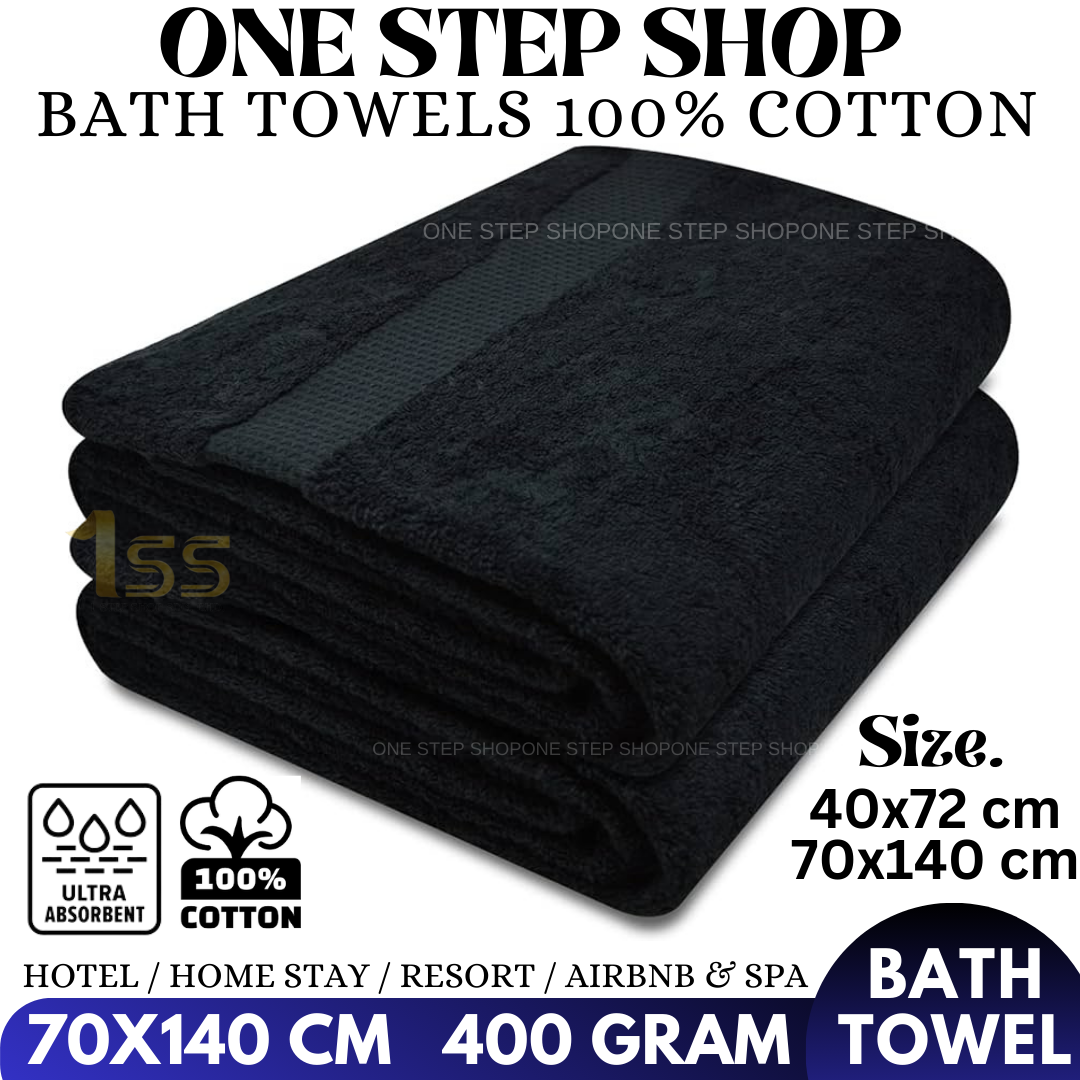 Large BathTowel Black Towel Cotton Thick Shower Face Towels Home ...