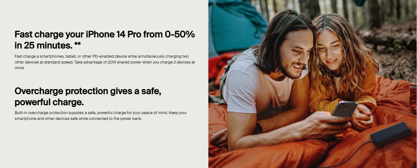 Belkin BPB014btBK 20000mAh BoostCharge 3-Port Compact PowerBank with PD ...