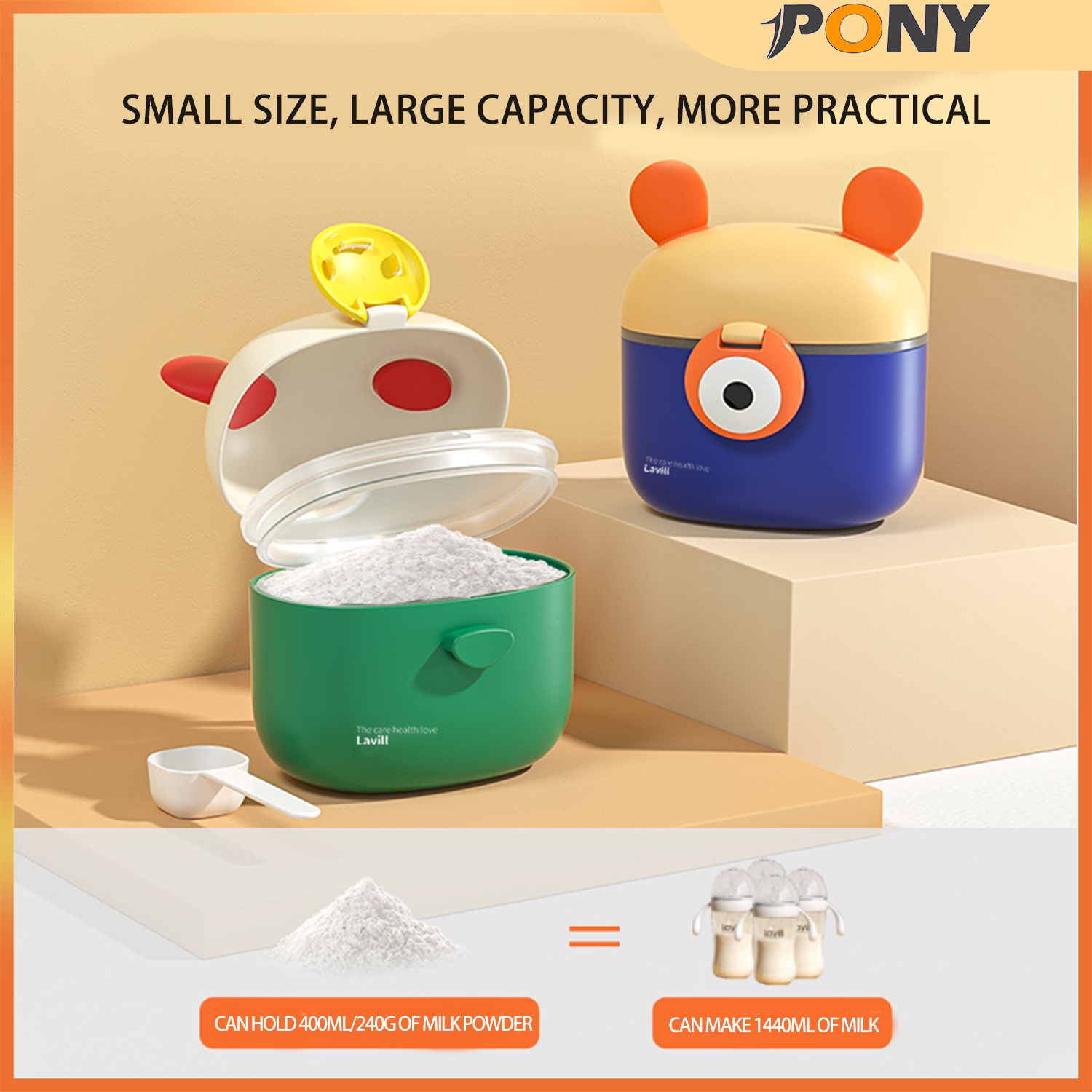 PONY HOME-Cartoon Milk Powder Container Bekas Susu Baby Kedap Udara ...