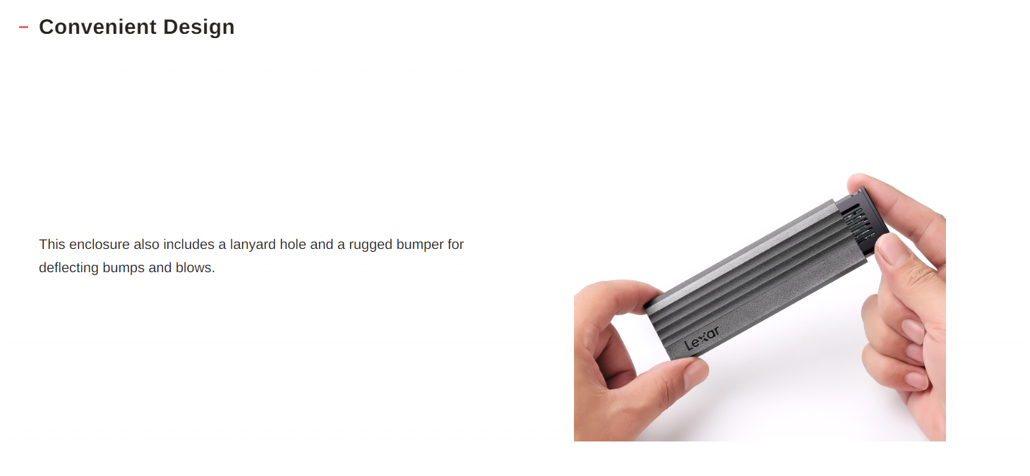 LEXAR E350 M.2 SSD ENCLOSURE USB 3.2 GEN 2 WITH UP TO 10GBPS | METAL ...