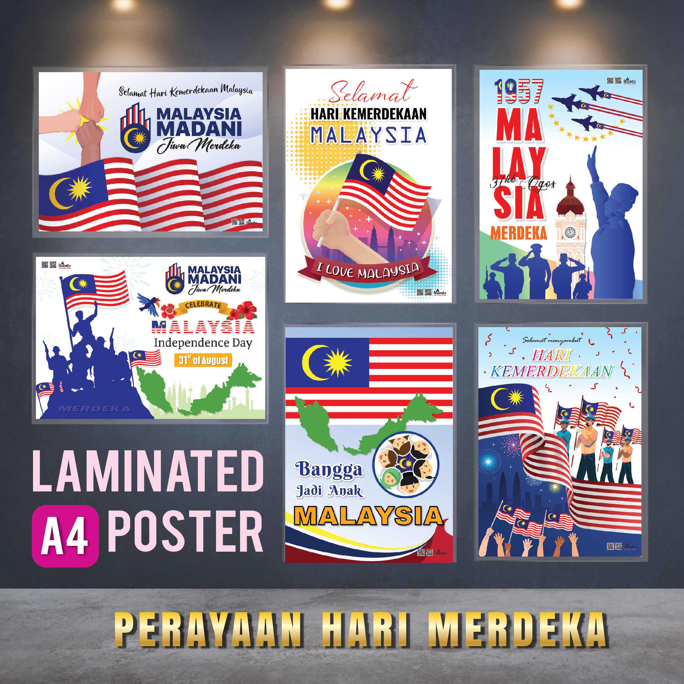 A4 laminated poster info sejarah history hari kebangsaan malaysia ...