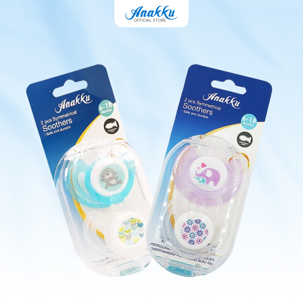 Anakku 2pcs Air-Flo Symmetrical Soother Baby Pacifier - Puting Bayi Air ...