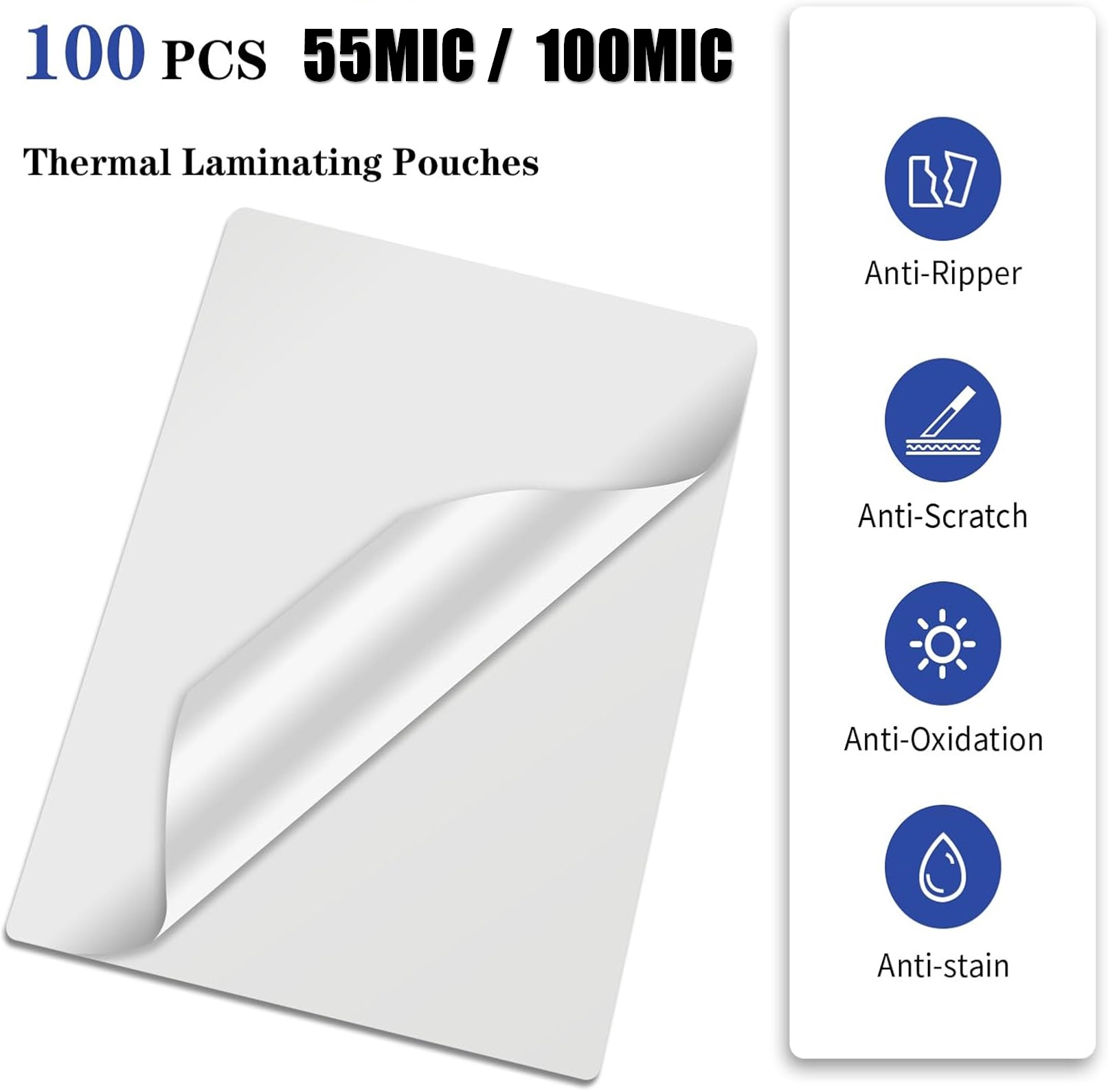 100 pcs sheets per pack Laminate Laminator 2R 3R 4R 5R 6R A4 Laminating Film Pouches Pouch 55mic ...
