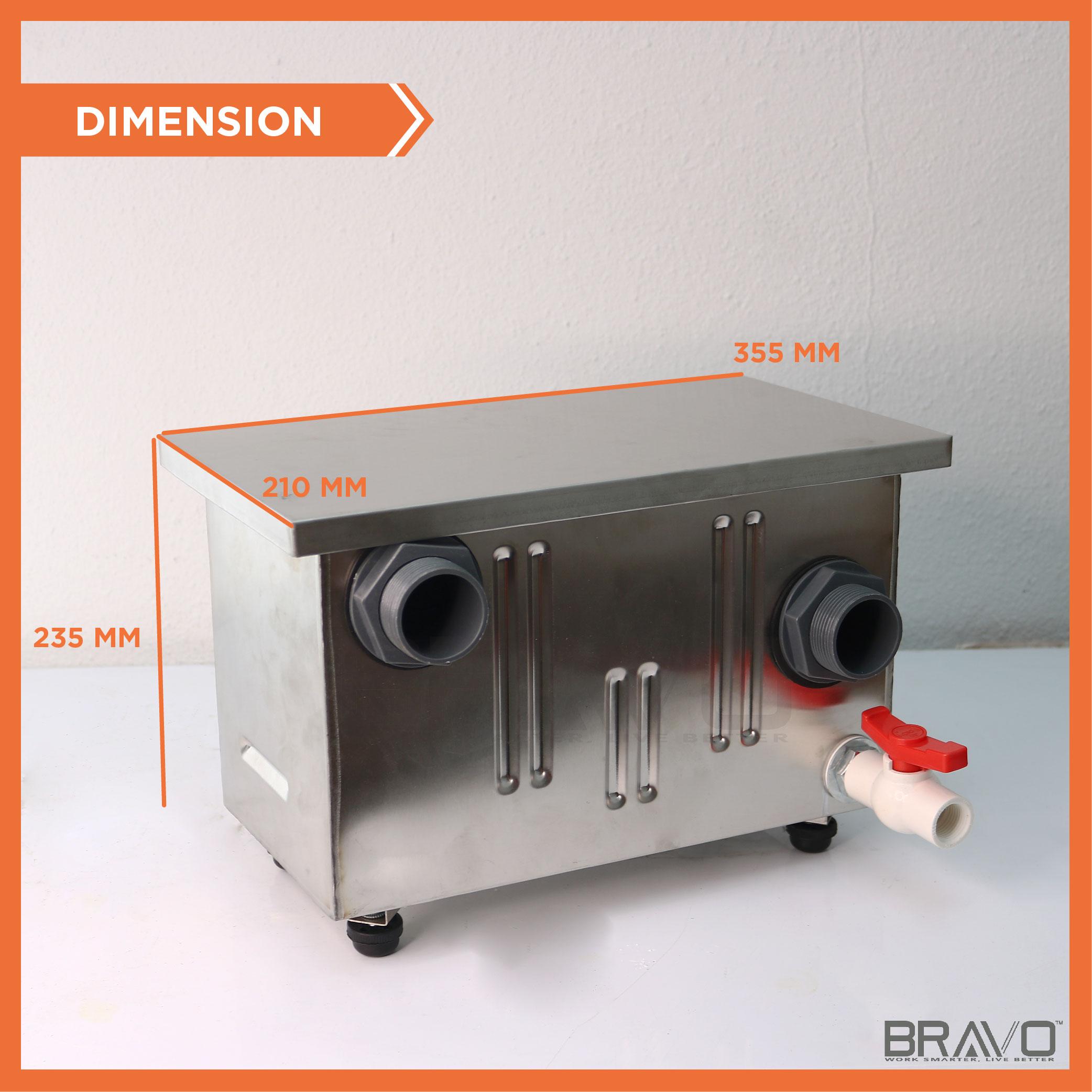 Stainless Steel Grease Trap Perangkap Minyak Gris 27L FREE Filter Pipe ...