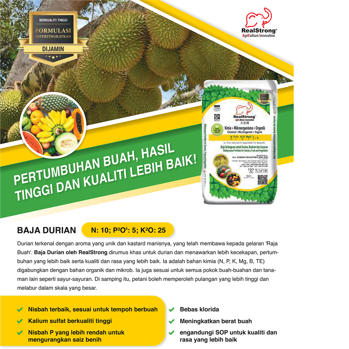 Real Strong MAX Baja Durian Premium (25KG) | Shopee Malaysia