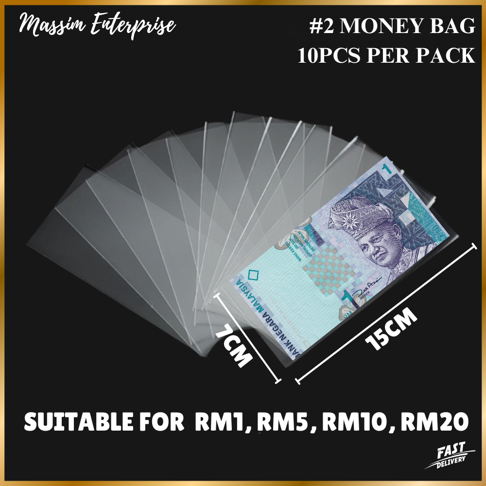 10PCS Money Transparent Bag Money Plastic Opp Beg Plastik Duit Bunga ...
