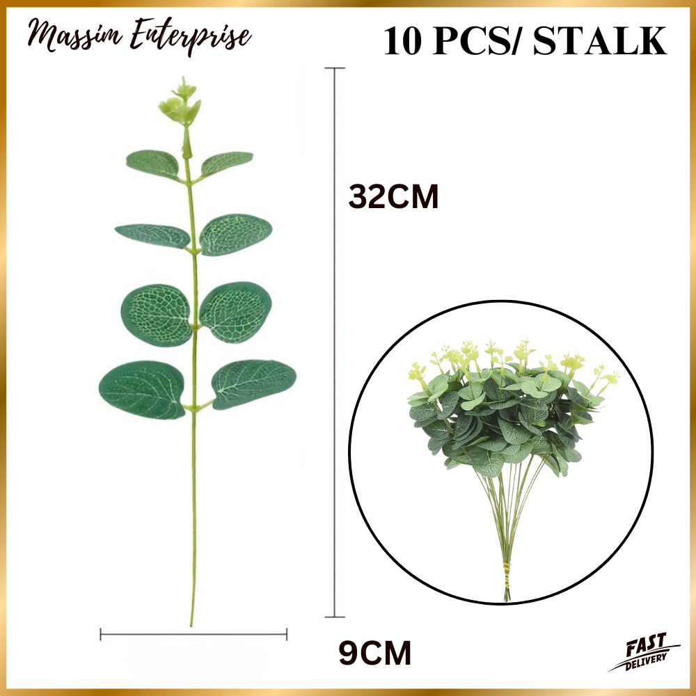 10Pcs Artificial Rose Leaf 6 Head Daun Hiasan Daun Tiruan Plant Pelamin ...