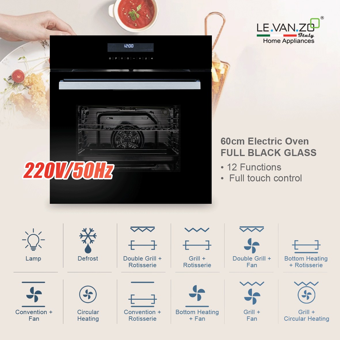 LEVANZO 73L 12 FUNCTIONS Built In Oven - LOV-119-73 | Shopee Malaysia