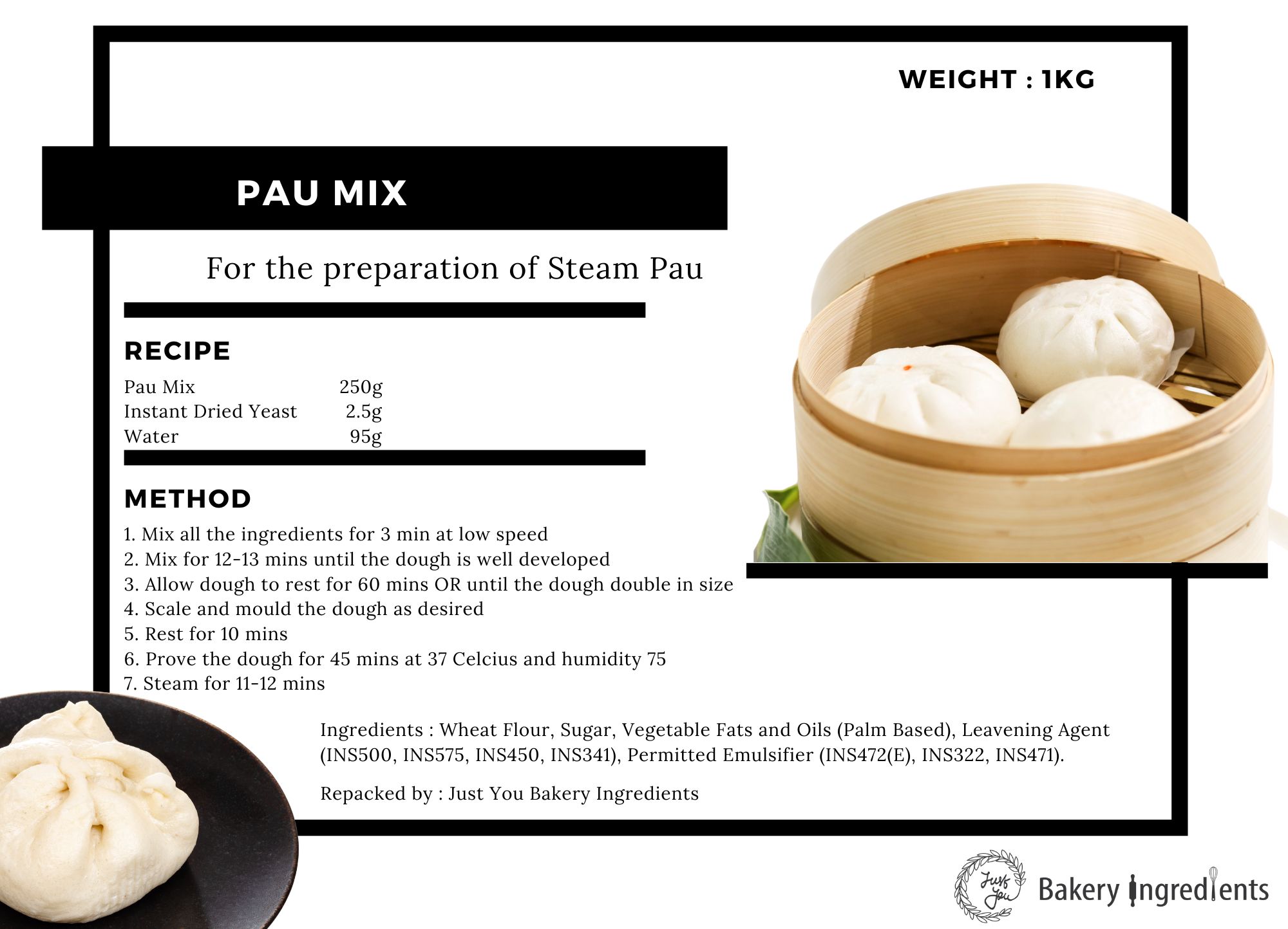 Steamed Pau Premix 蒸包预拌粉 1kg | Shopee Malaysia