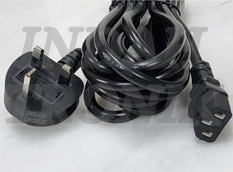 UK 3 Pin Plug Power Cord (1.0mm) with Fuse for Desktop PC LCD Monitor ...